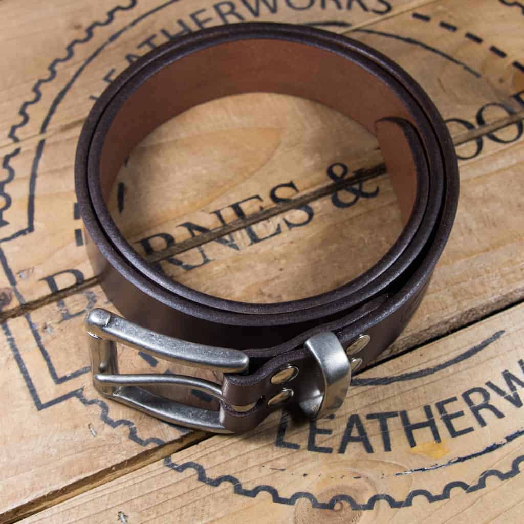 Garrison Leather Belt in Deep Honey by Barnes and Moore