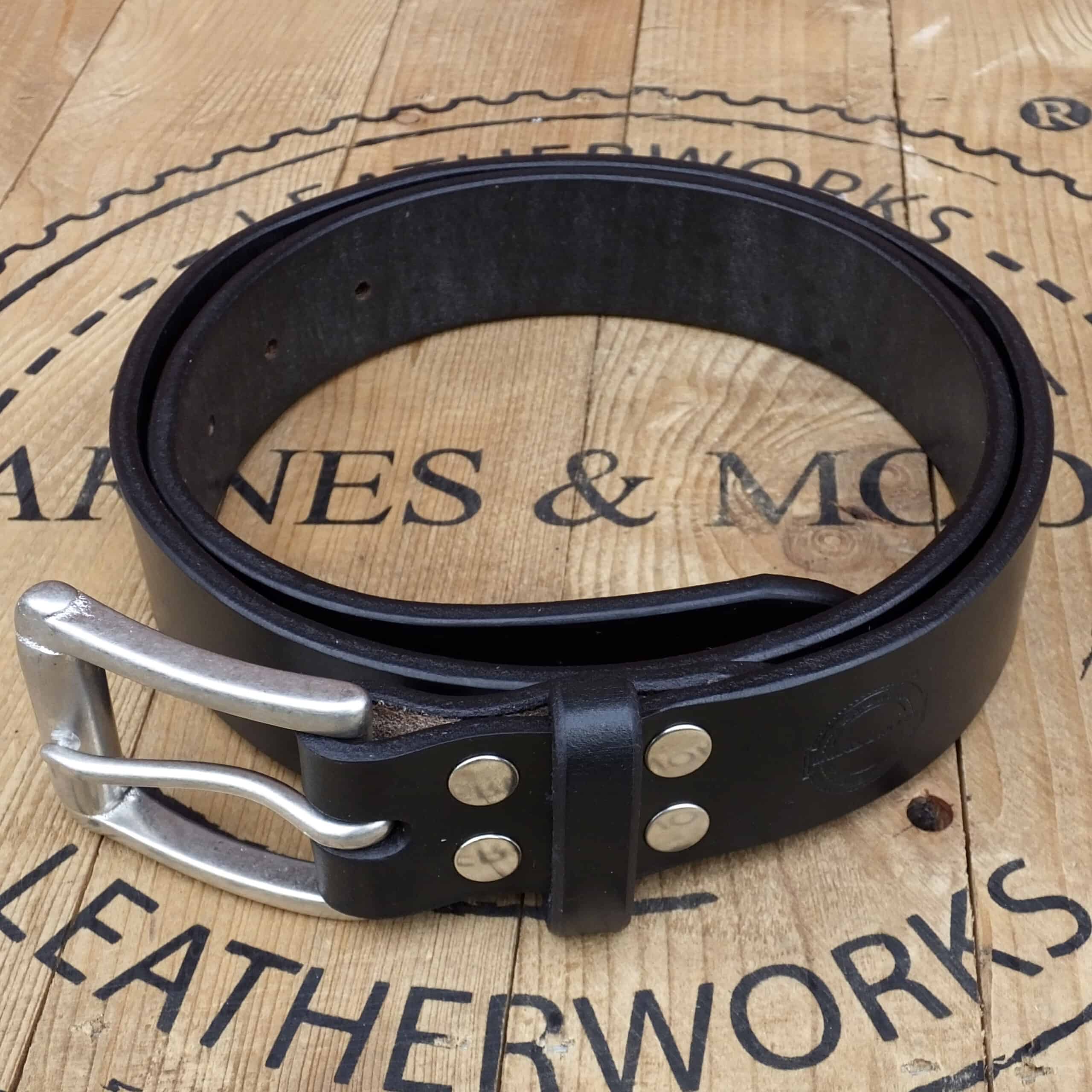 Garrison Leather Belt in Oak Bark leather by Barnes and Moore